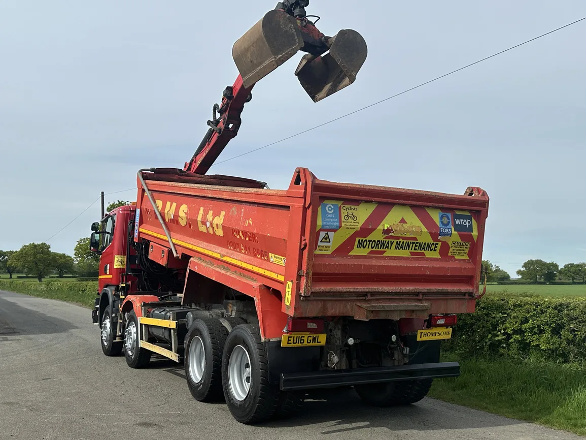 Scania G410 8 X 4 Tipper with Grab - EU16GWL - Sotrex Limited