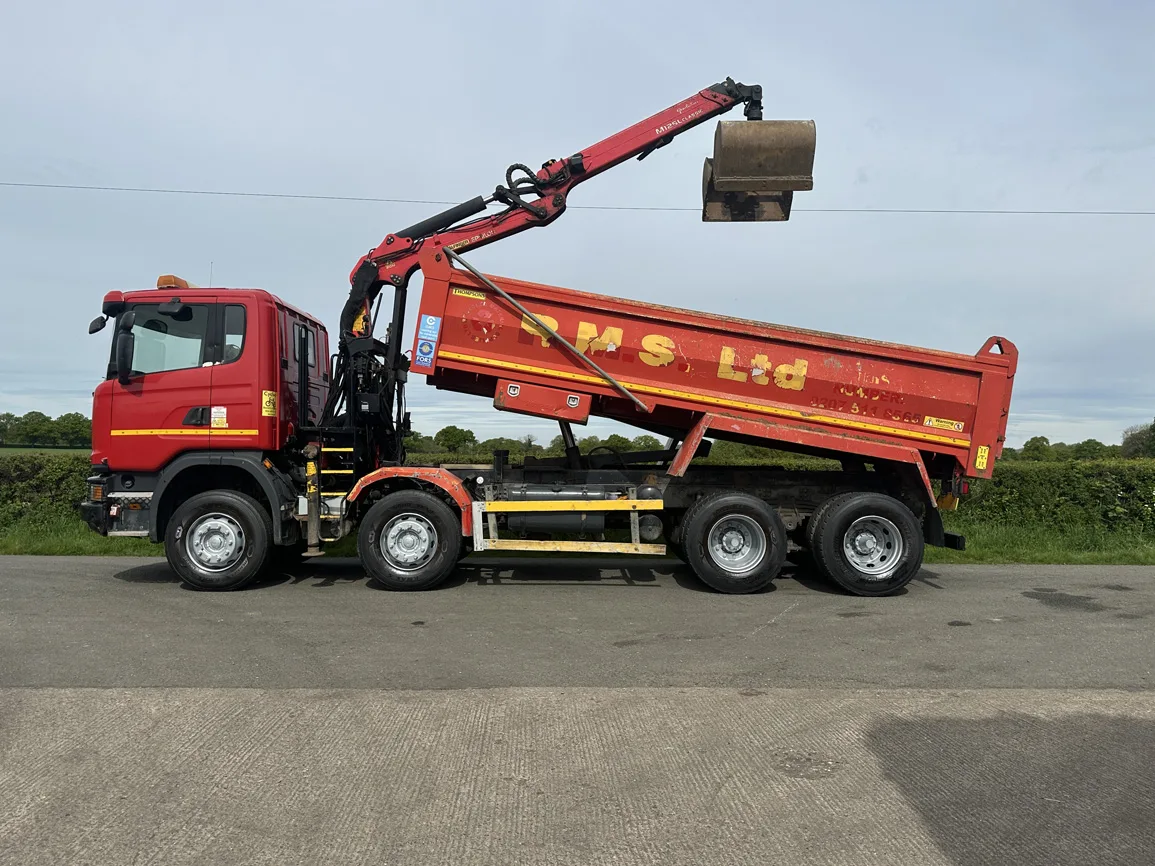 Scania G410 8 X 4 Tipper with Grab - EU16GWL - Sotrex Limited