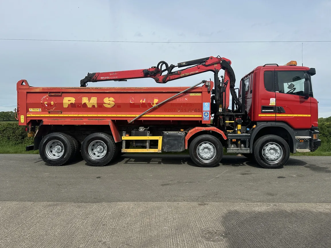 Scania G410 8 X 4 Tipper with Grab - EU16GWL - Sotrex Limited